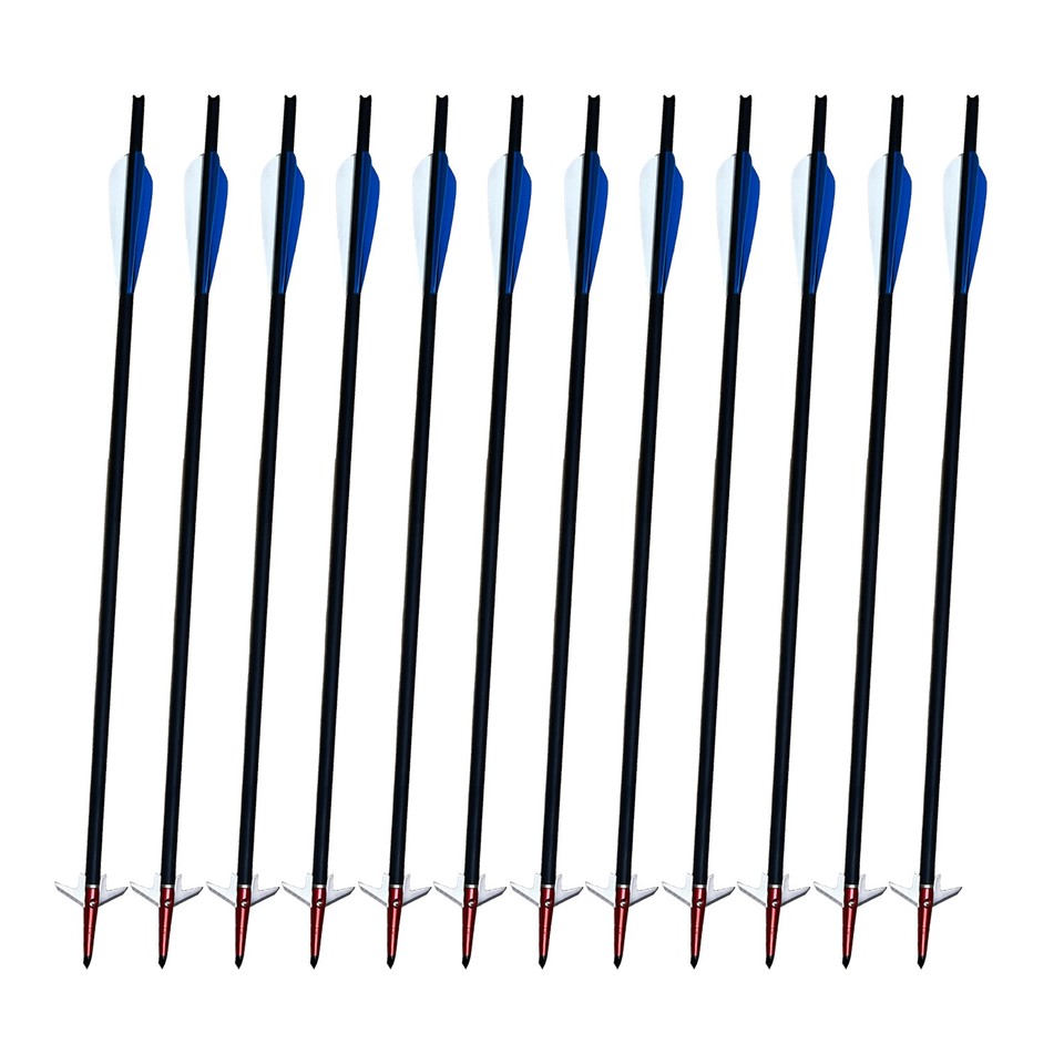 USA 12Pcs 20" Crossbow Bolts Carbon Arrows Half Moon Nocks With 12Pcs ...