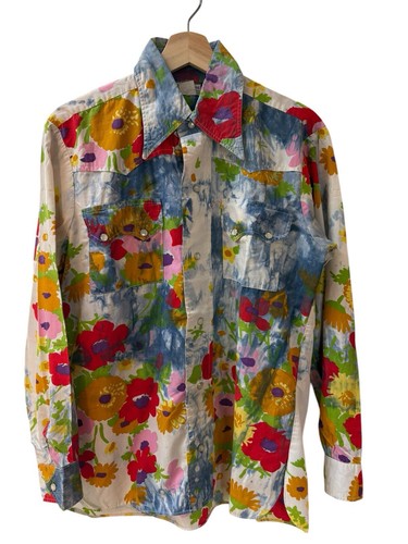 Sy Devore Hollywood Vintage Mens Floral Pearl Snap Long Sleeve Shirt L ...