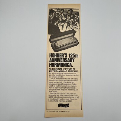 Hohner Harmonica 125th Anniversary Harmonica 1982 Vintage Print Ad 4 ...