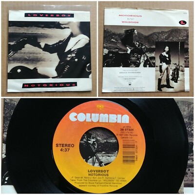 LOVERBOY Notorious/Wildside 45 7" POP ROCK Record Vinyl 1987 Columbia ...