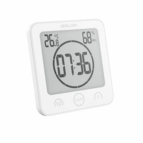 Waterproof Bathroom Digital Shower Clock Timer Alarm Temperature Meter