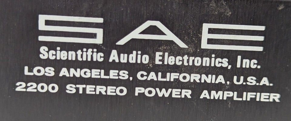 Vintage SAE 2200 Solid State Stereo Power Amplifier Rack Mount Amp - AS ...