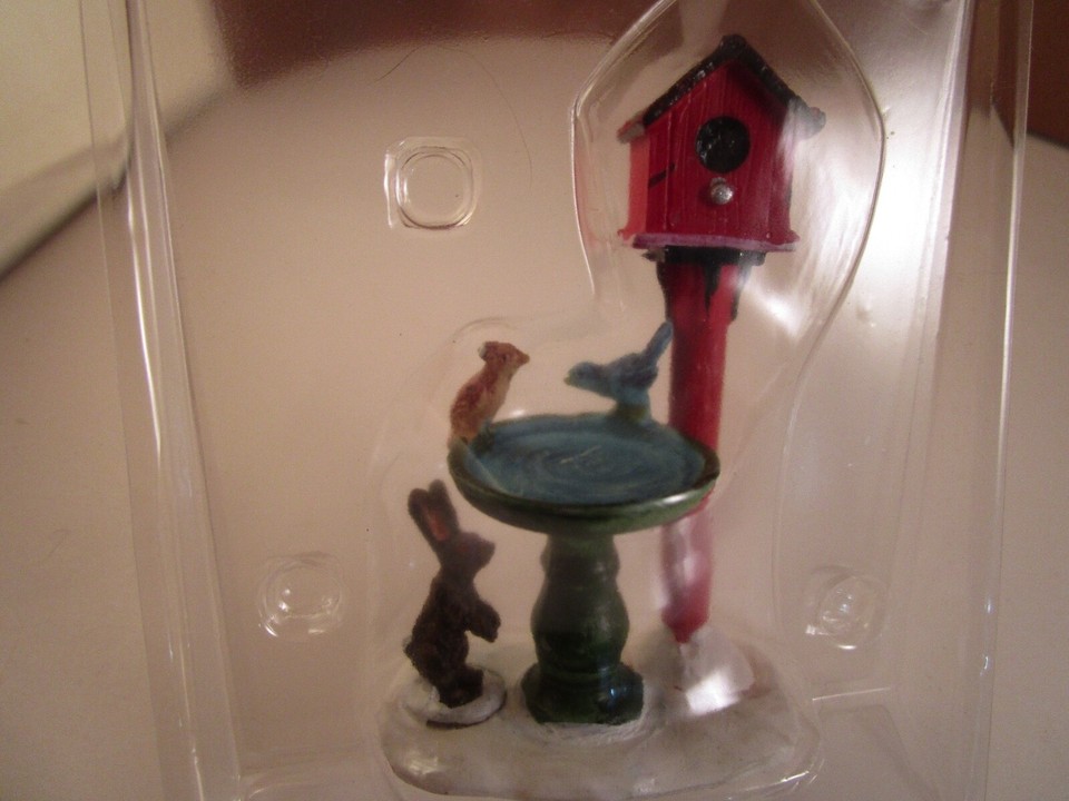 Lemax Christmas Table Train Accessory Bird Bath House Rabbit Birds ...