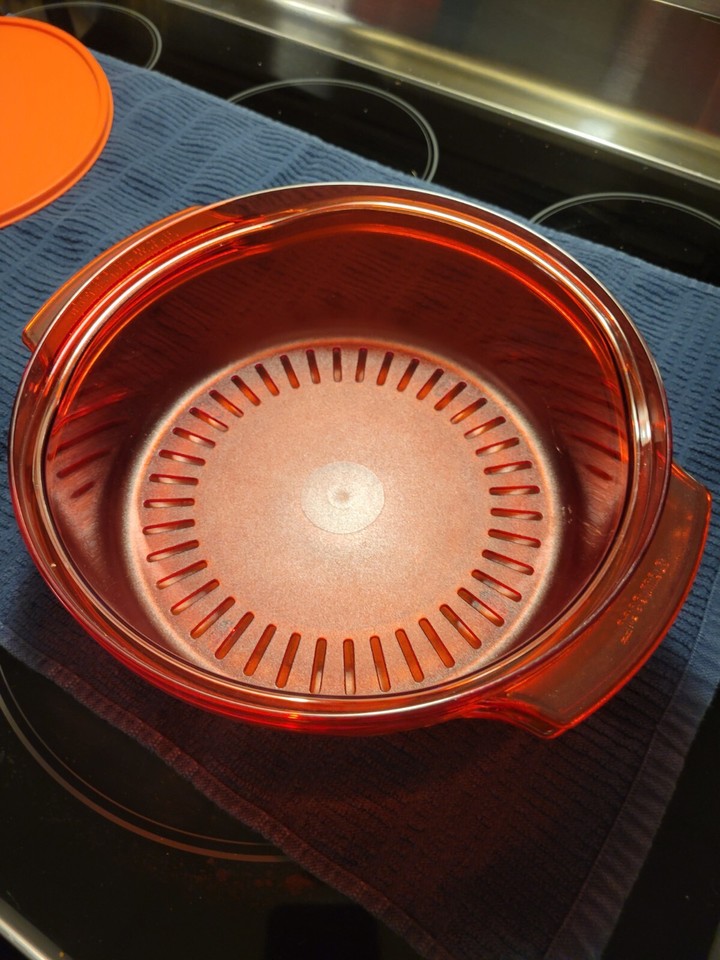 Tupperware Cranberry 3 pc microwave stack cooker set. Steamer Set With ...