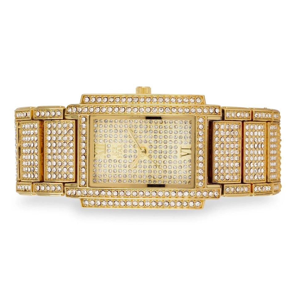 Iced Icy Rapper Luxury Dress Square Simulated Diamond Wrist Bling Hip ...