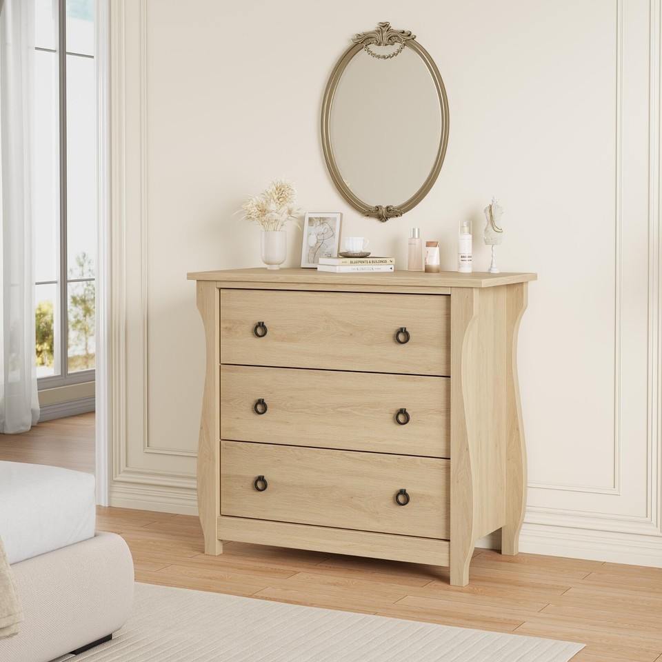 Boho 3/6/7 Drawers Dresser Wood Storage Chests with Curved Legs for ...