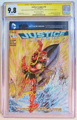 Justice League #16 CGC 9.8 Jeff Edwards Sketch Steve Lydic Colors DC ...