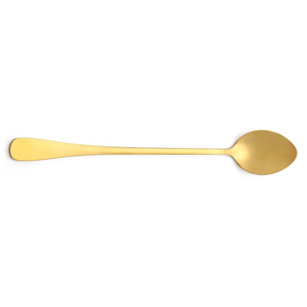 Stainless Steel Long Handle Ice Spoon Coffee Tea Spoons Tableware (Gold ...