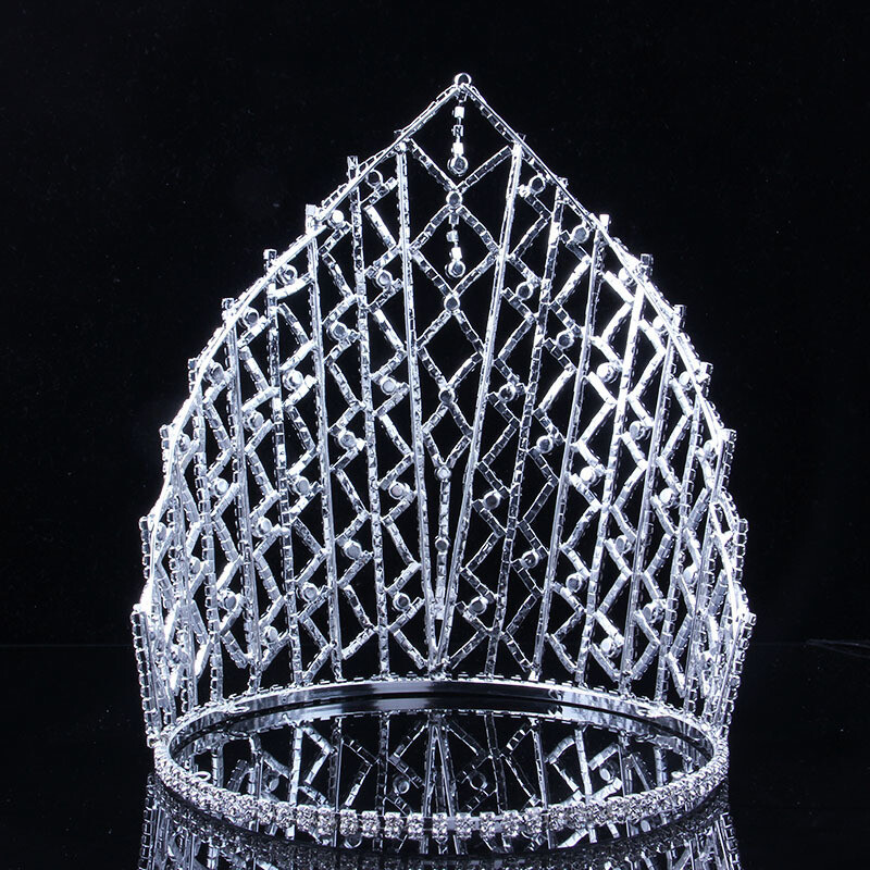 21cm Tall Large Queen Crystal Wedding Queen Pageant Tiara Crown For ...