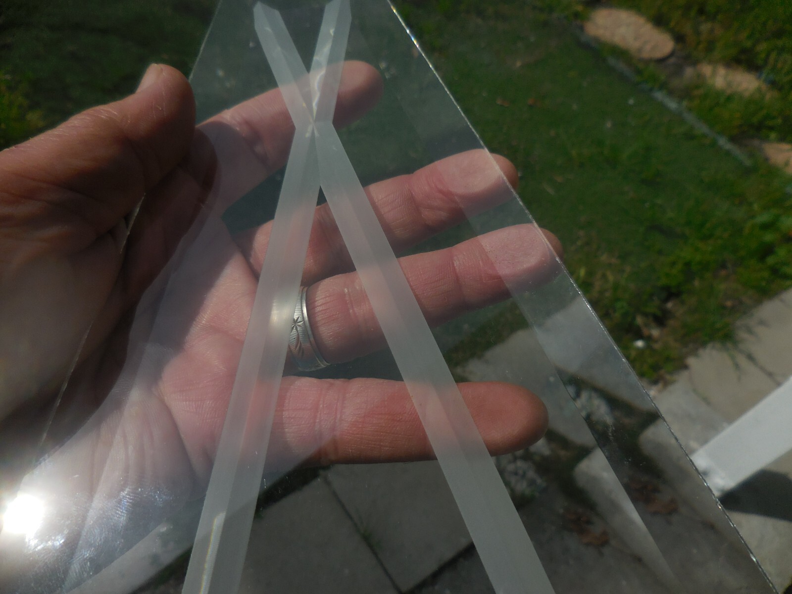 Thick Rectangular Slab Stained Glass Beveled and Grooved for Crafting ...