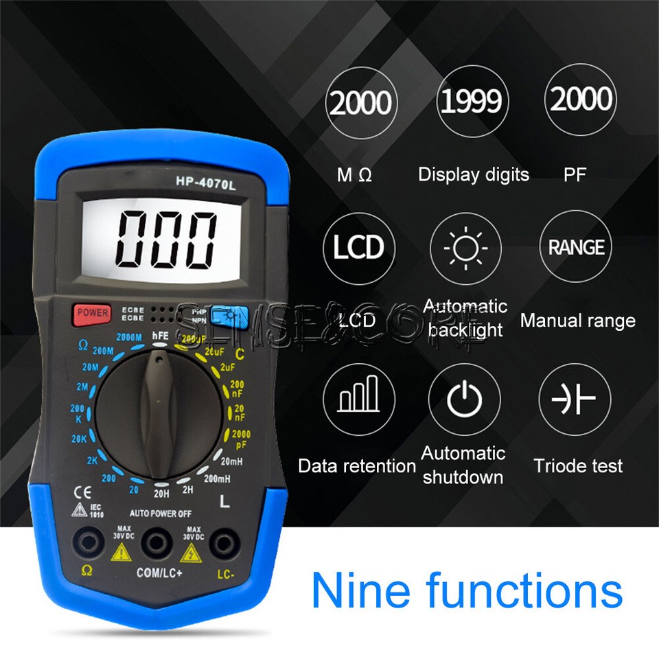 Digital Multimeter Capacitance Resistance Inductance LCR Meter Tester ...