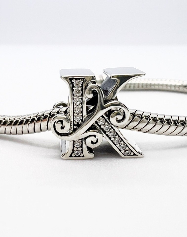 Letter Charm Vintage Name Initial Alphabet A-Z Genuine 925 Sterling ...