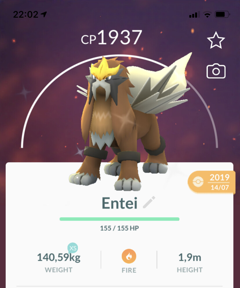 Shiny Entei Pokemon Trade Go LV20 Registered / 30 Day Trading Stardust ...