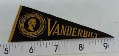 VTG Mini 4 1/4” Pennant Sticker Vanderbilt University Black & Gold. | eBay
