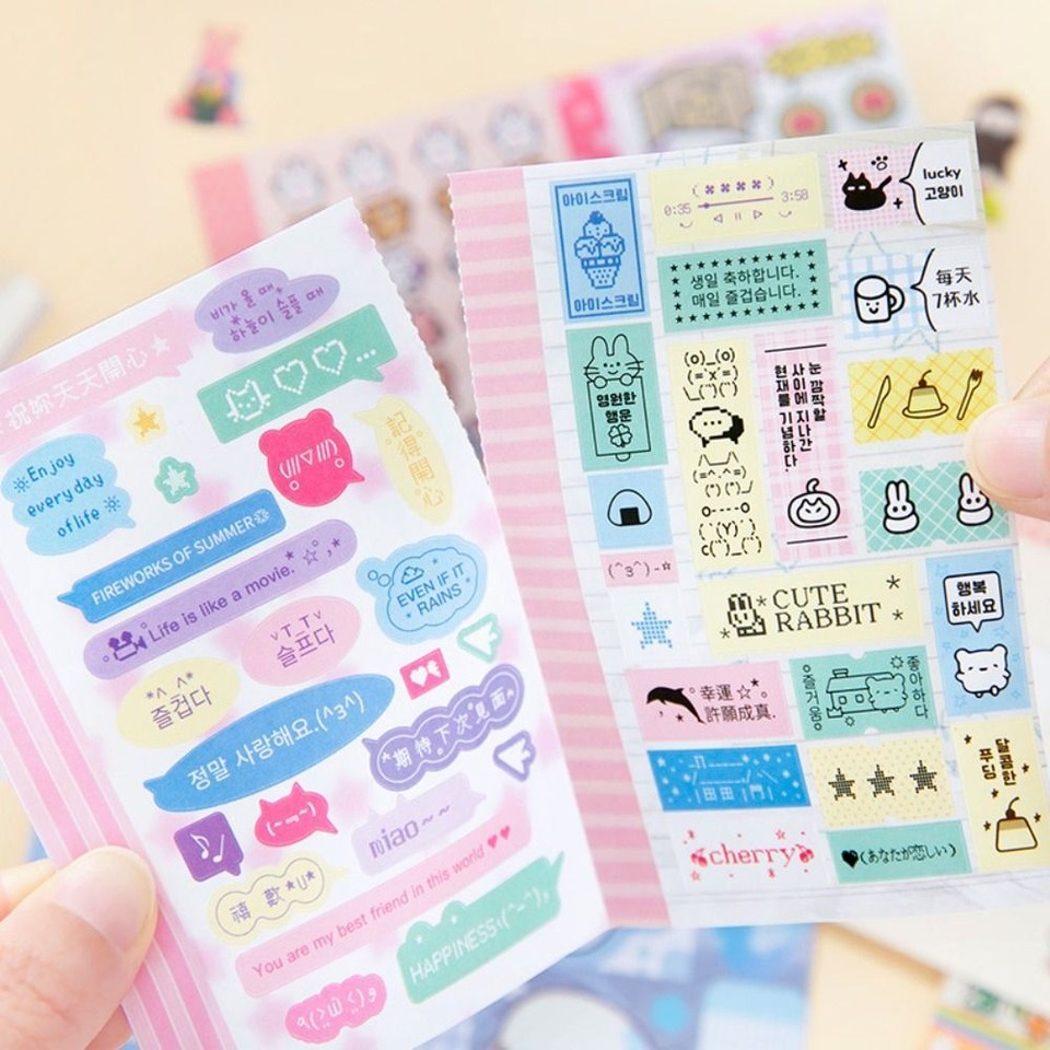 Cartoon Sticker Book DIY Scrapbook Sticker Diary Sticker Stationery ...