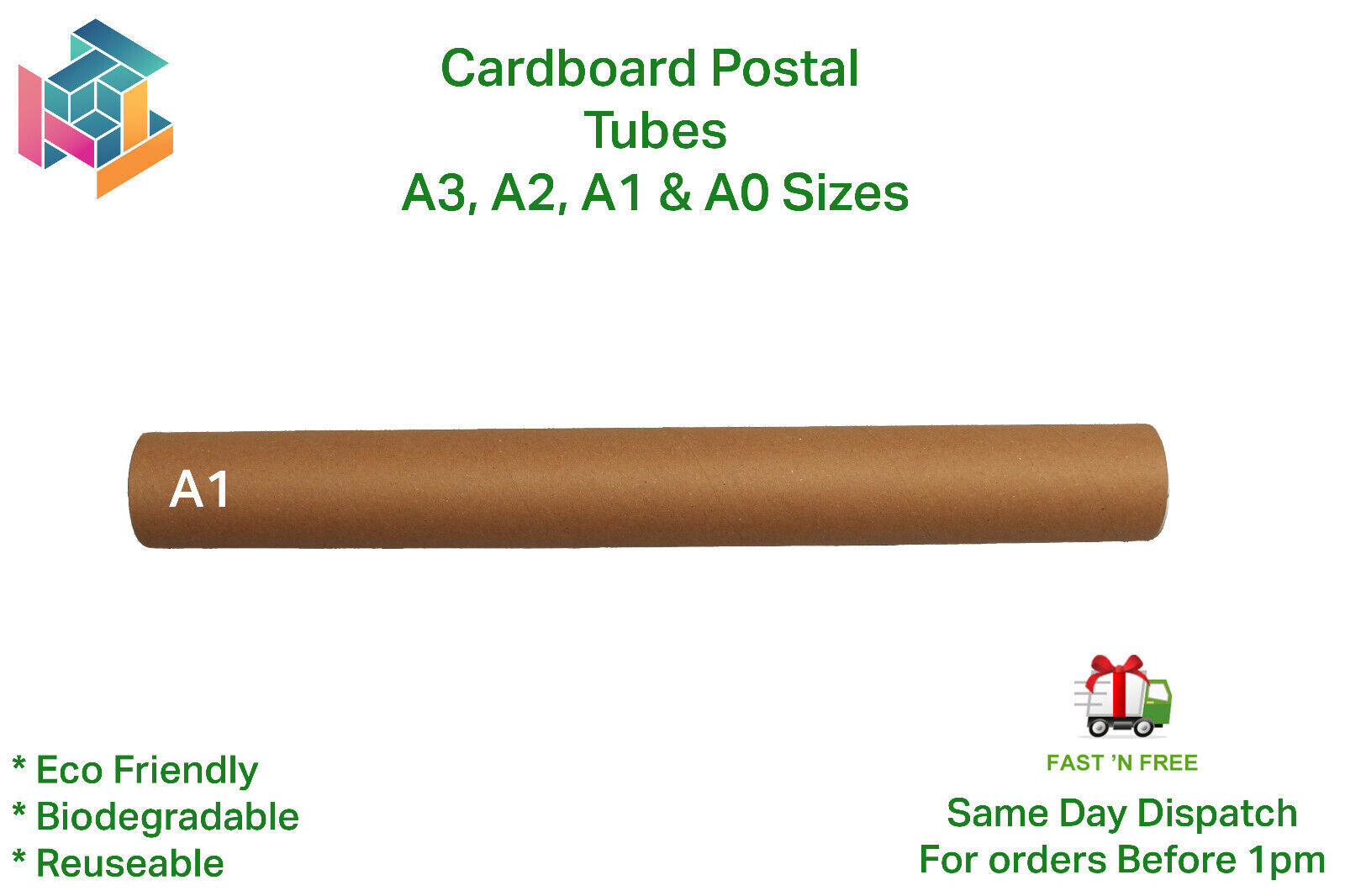 Cardboard Postal Tubes - Strong Cardboard A3,A2, A1 & A0 With Caps ...