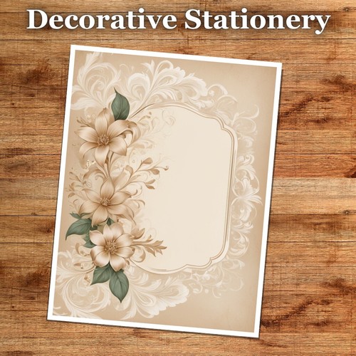 NEW - Decorative Stationery Designs (25 Sheets) 8.5 x 11 Premium Paper ...