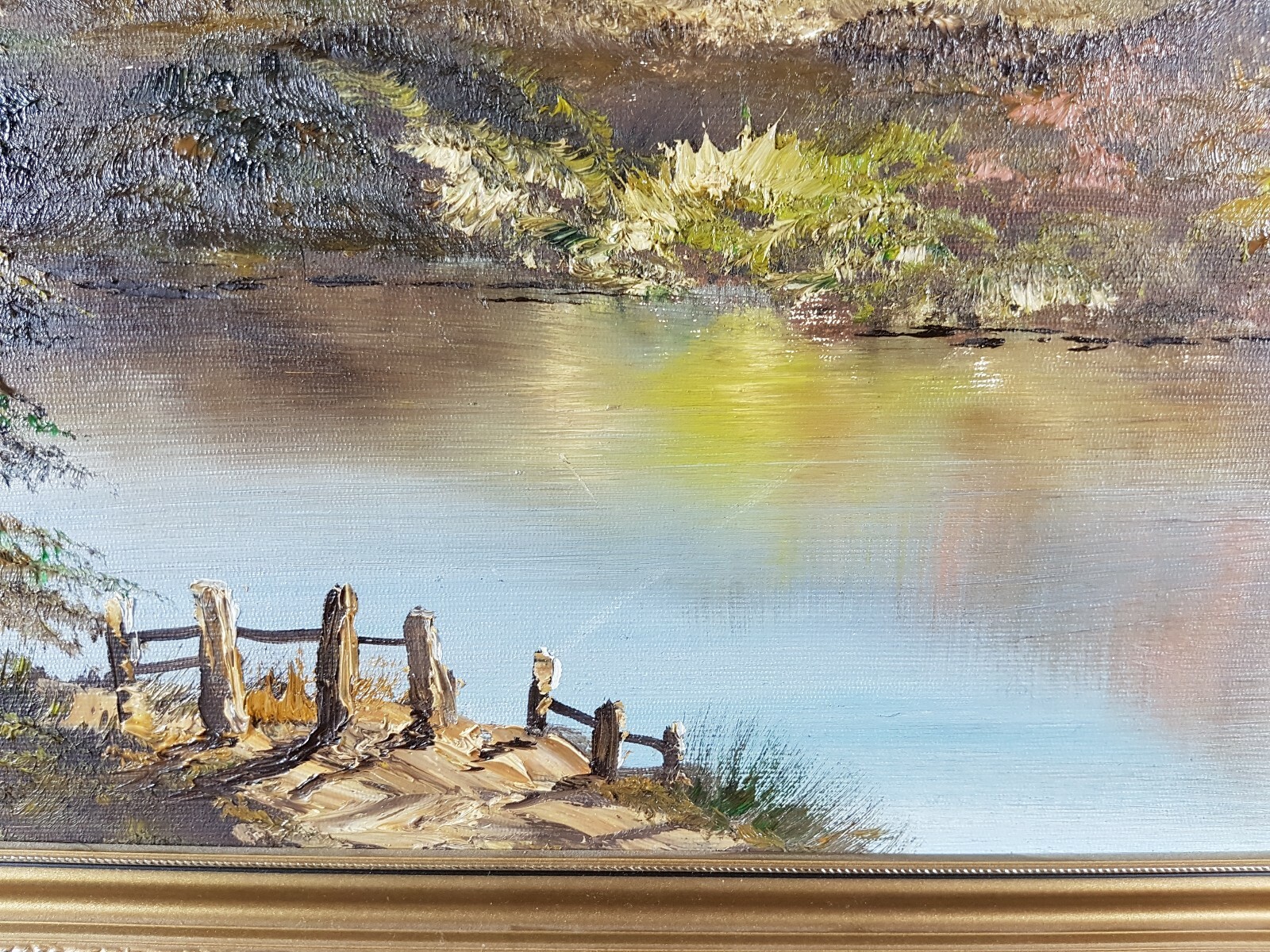 WOODLAND RIVER LANDSCAPE SCENE OIL PAINTING BY JEAN RENNIE (LIVERPOOL ...