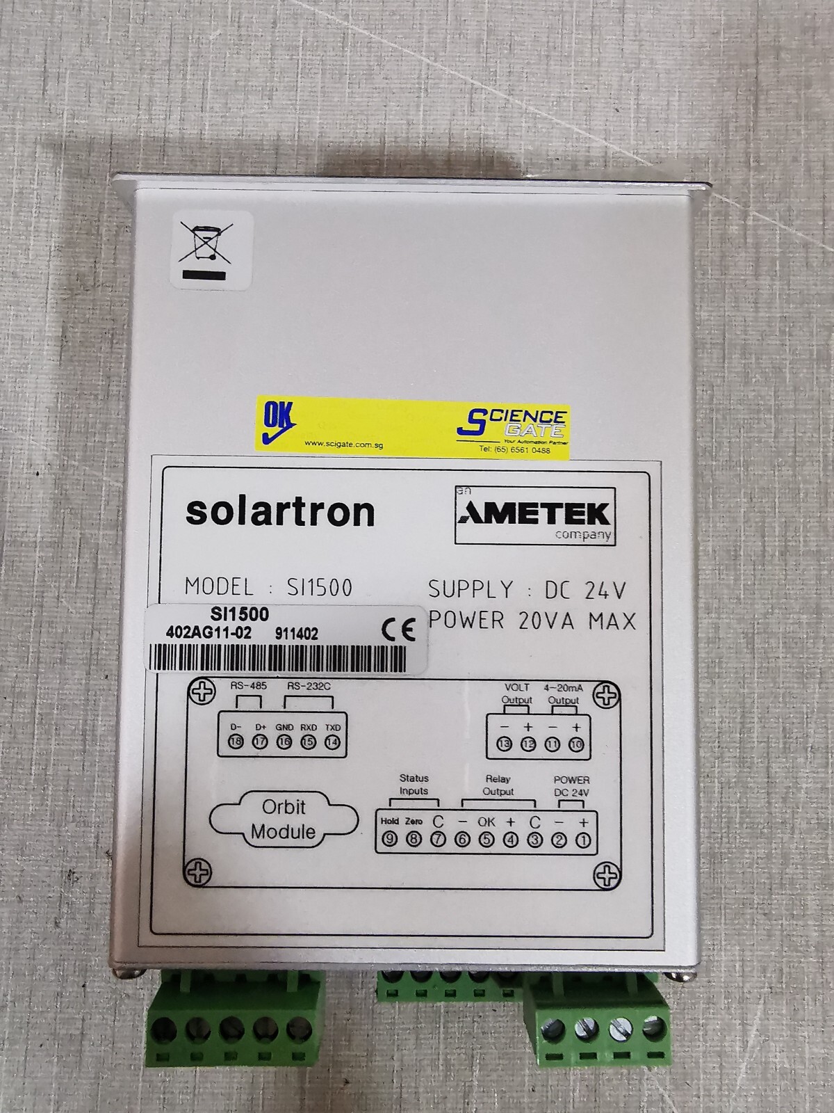 AMETEK SOLARTRON SI1500 POWER SUPPLY 402AG11-02 | eBay