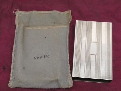 Vintage NAPIER Sterling Silver Cigarette case box holder sleeve with ...