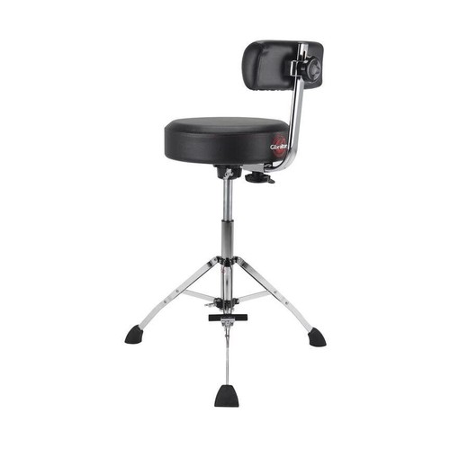 Gibraltar Tall Hydraulic 15“ Round Stool w/ Backrest & Footrest ...