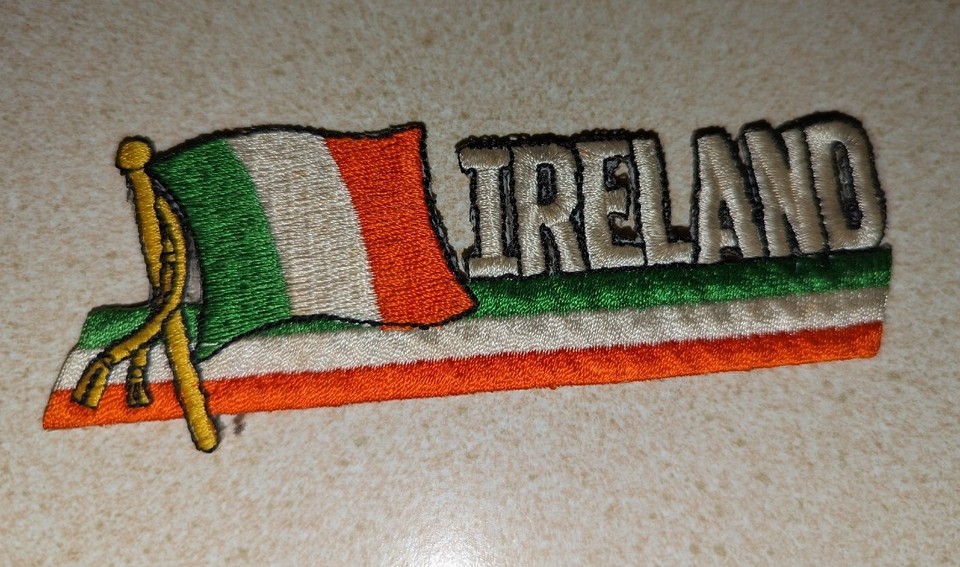 Vintage Ireland Sew On Patch Flag Embroidered Decal Emerald Isle | eBay