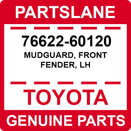 OEM Toyota 7662260120 Front Fender Mudguard LH 76622-60120 for sale ...