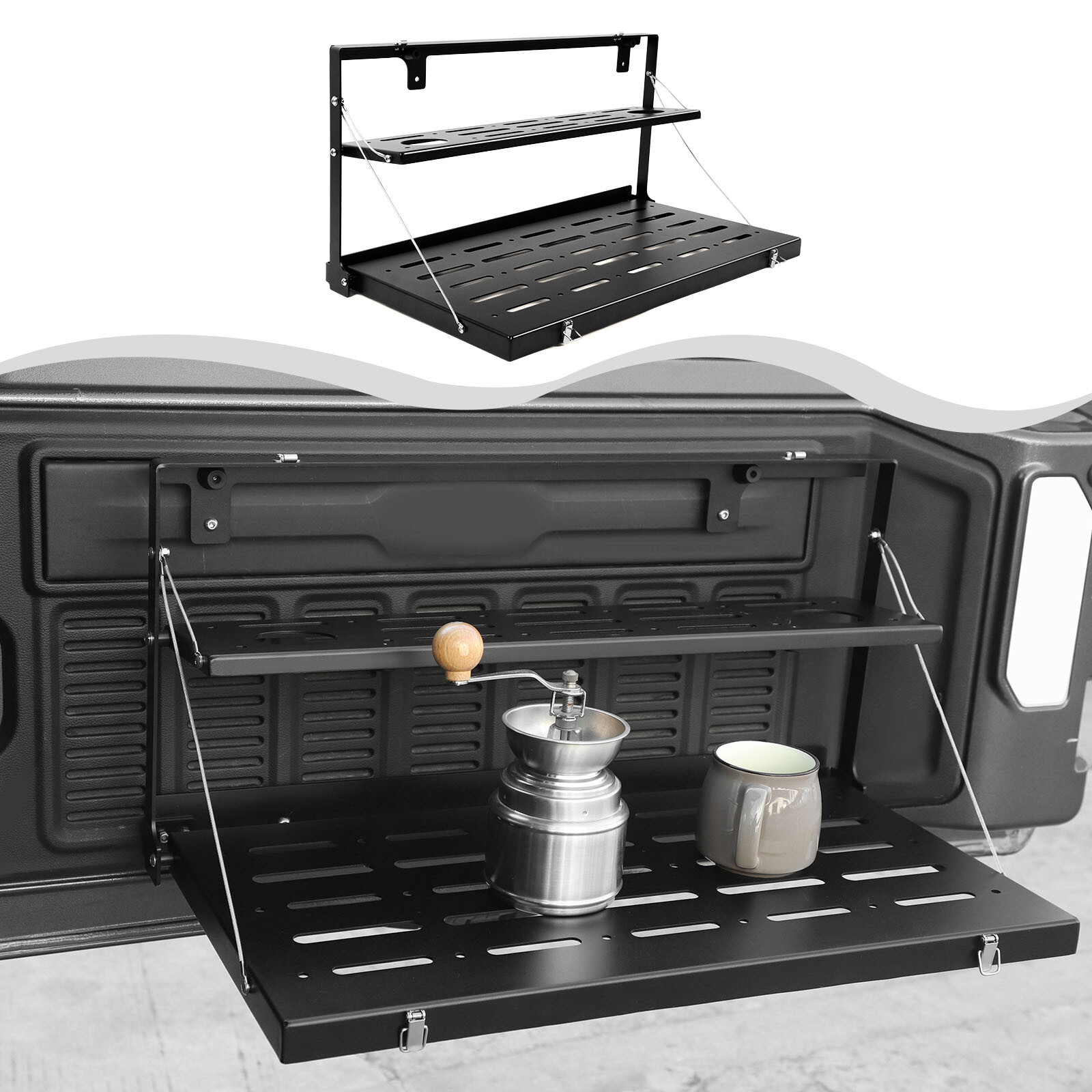 DUAL-Layer Tailgate Table Shelf Panel For Jeep Wrangler JL 2018 19 20 ...
