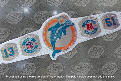 Miami Dolphins NFL Championship Belt Adult Size 4mm Zinc | eBay