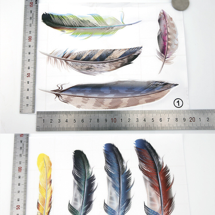 New Distinctive Car Feather Car Stickers Transparent Spray-Painted ...