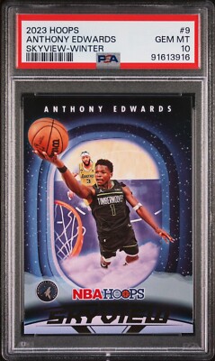 2023 Panini Hoops Basketball Anthony Edwards Skyview W Card #9 PSA GEM ...