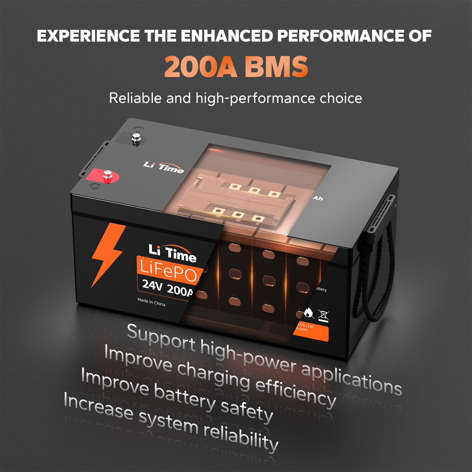 Litime 24V 200Ah LiFePO4 Lithium Battery 5120Wh for Off-grid Solar ...