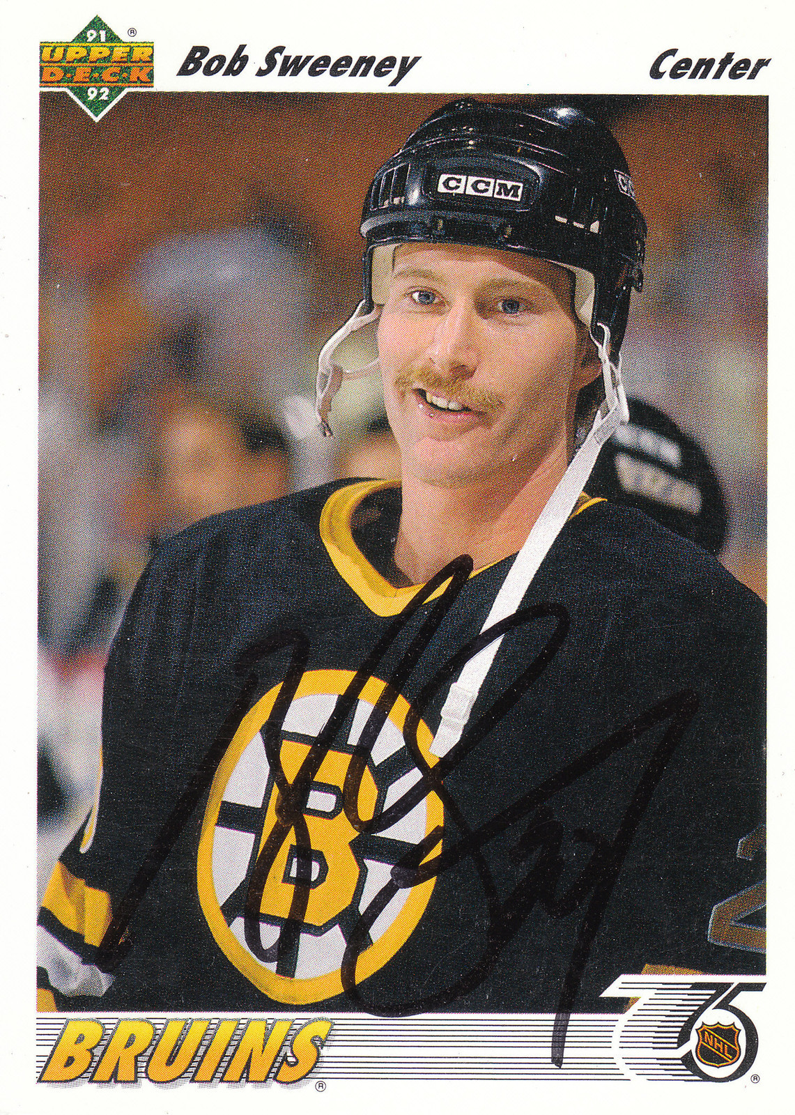 BOB SWEENEY BRUINS AUTOGRAPH AUTO 91-92 UPPER DECK #391 *17557 | eBay