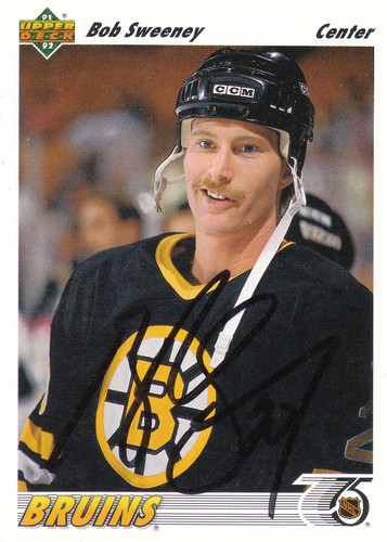 BOB SWEENEY BRUINS AUTOGRAPH AUTO 91-92 UPPER DECK #391 *17557 | eBay