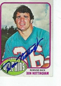 DON NOTTINGHAM SIGNED 1976 TOPPS #164 - MIAMI DOLPHINS | eBay