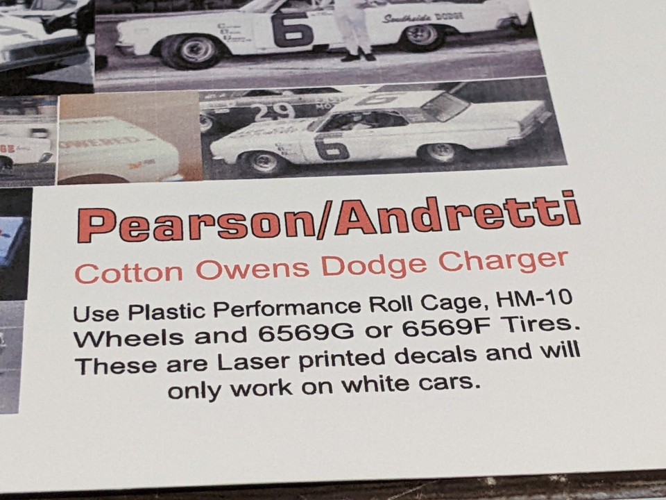 Plastic Performance Products Pearson Andretti Cotton Owens Nascar Model ...
