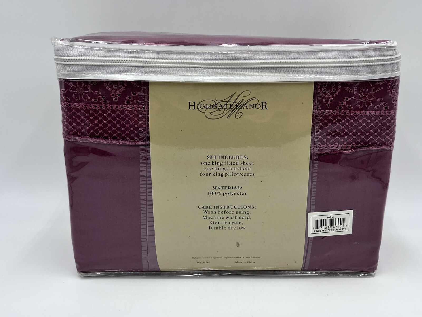 Highgate Manor King 6 Piece Lace Sheet Set Cranberry. L1 | eBay