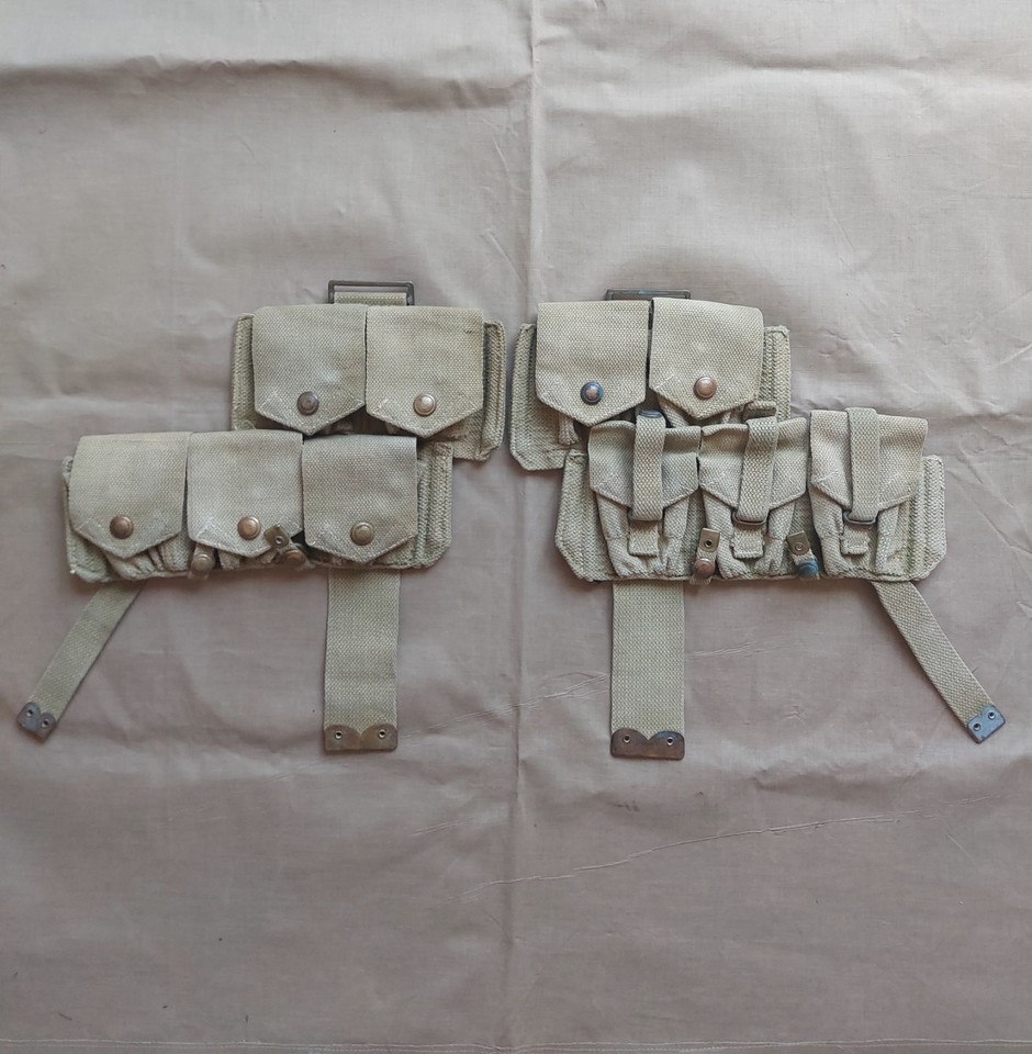 Original British WW1 1908 08 Webbing Pouches Pair Set - Great Condition ...