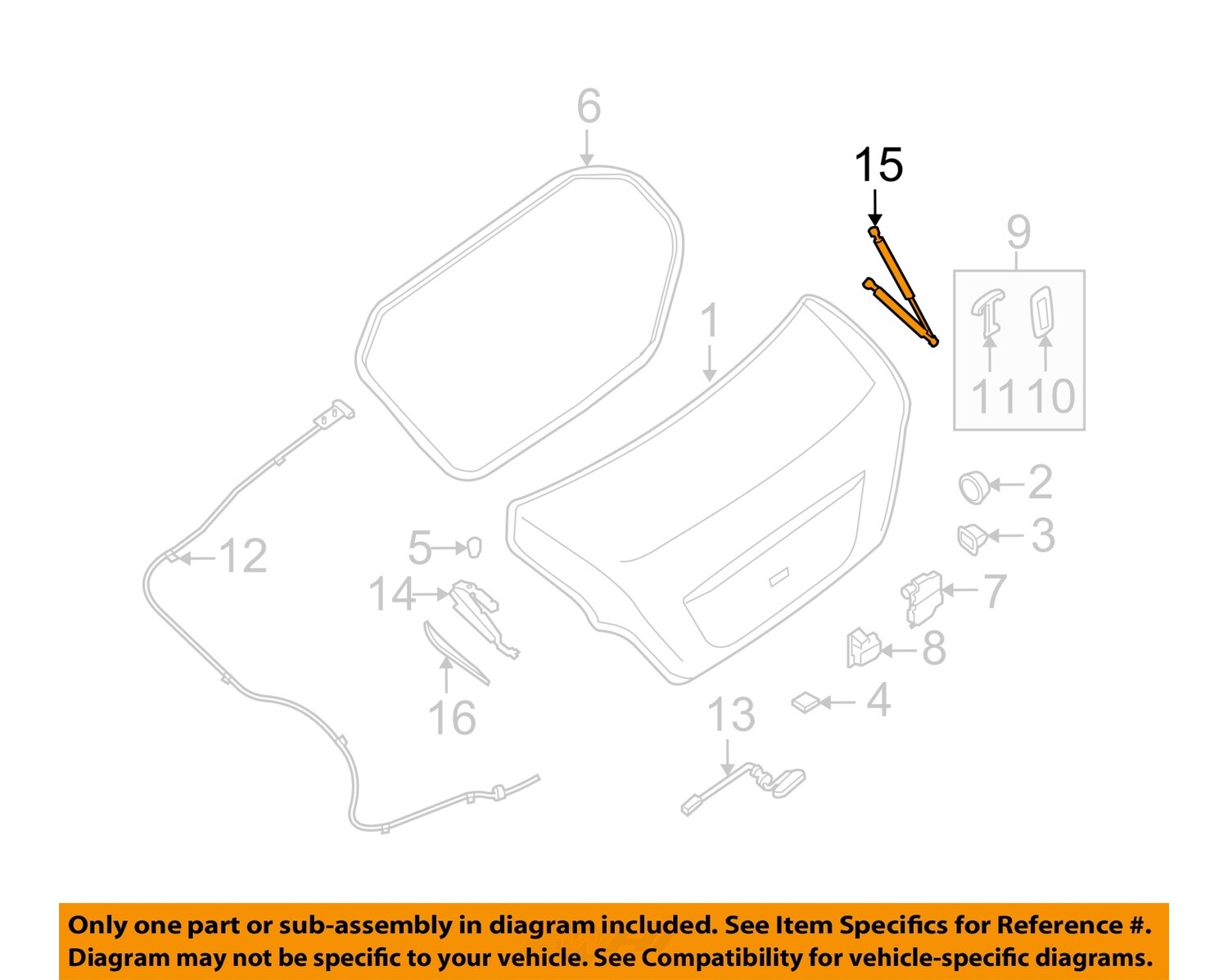 84430-9n02a Nissan Stay Assy-trunk Lid 844309N02A Genuine OEM Part for ...