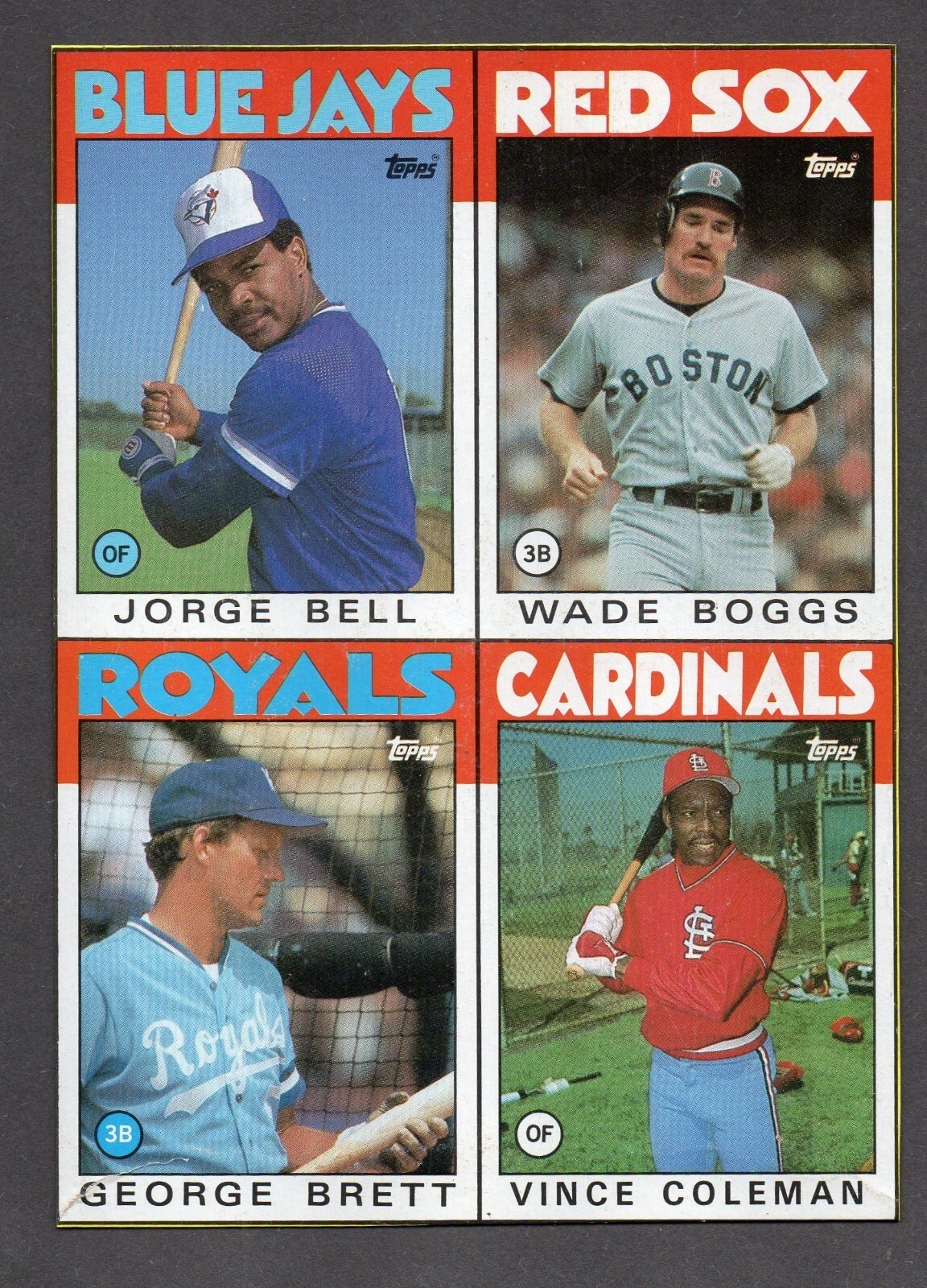 1986 Topps Wax Box Bottom Uncut 1 Set Fisk Brett Jackson Mattingly ...