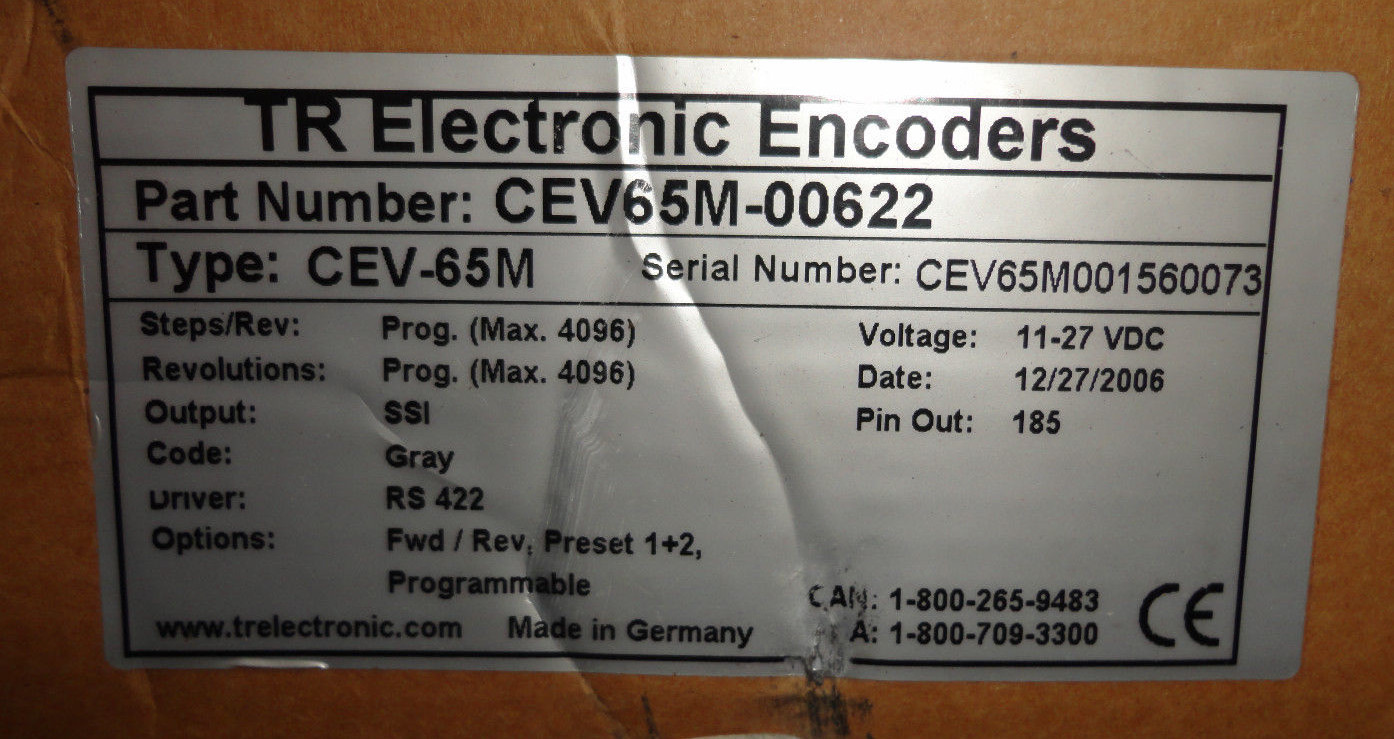 TR Electronic CEV-65M Encoder CEV65M-00622 Programmable CEV65M NEW | eBay