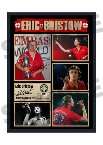 Eric Bristow Crafty Cockney PDC Darts A4/A3 Signed Print Unframed ...