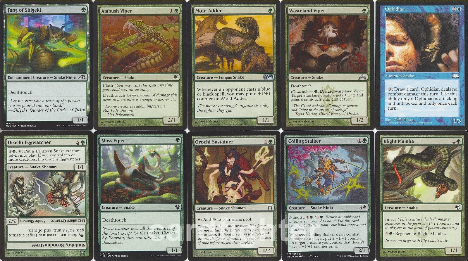 Custom Snake Tribal Commander EDH Deck - Kaseto, Orochi Archmage - MTG ...