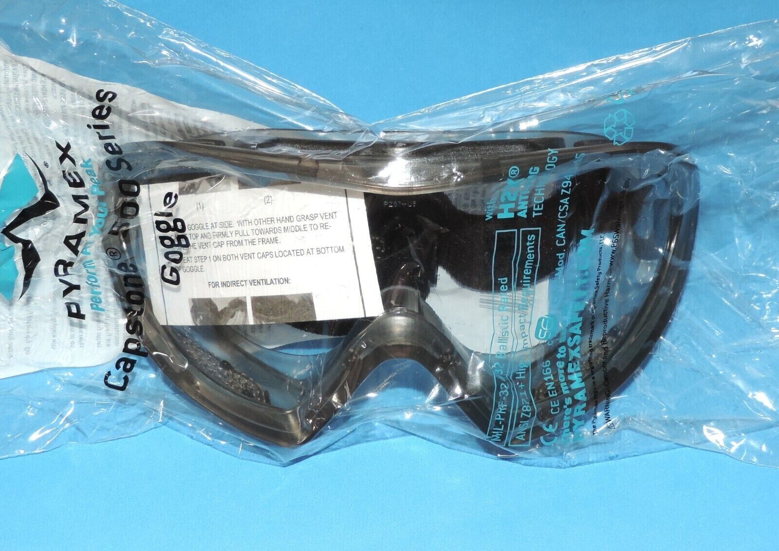 Pyramex Capstone Direct or Indirect Vented Goggle Clear Anti-fog Lens ...