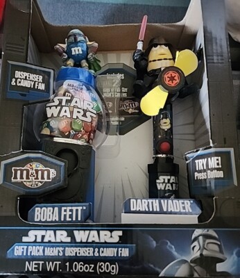 Star Wars M&M's Dispenser & Candy Fan Set Boba Fett/Darth Vader by ...