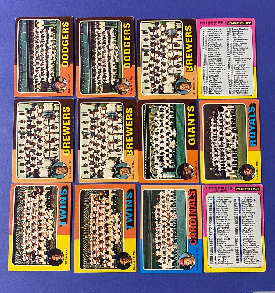 1975 Topps Mini Baseball Common LOT—214 cards + duplicates—LOT of 345 ...