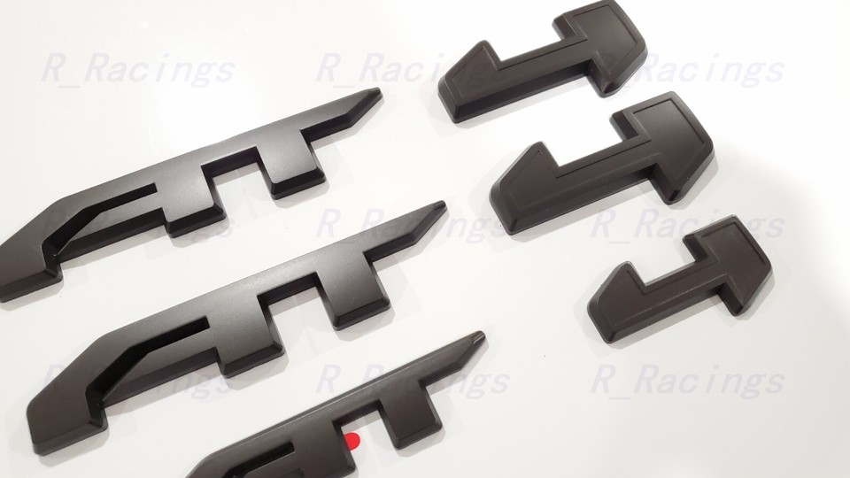 5PC Grill Door Rear Matte Black AT4 Sierra OVERLAY Emblems 2023+ GMC ...