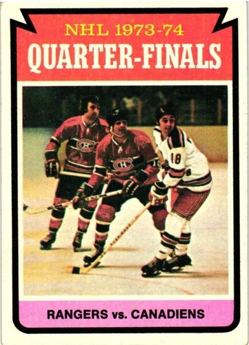 NHL 1973-74 QUAETER-FINALS 1974-75 Topps Hockey #210 READ FOR $1 PROMO ...