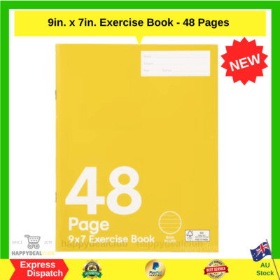9in. X 7in. Exercise Book - 48 Pages Notebook Ruled School Lined Office ...