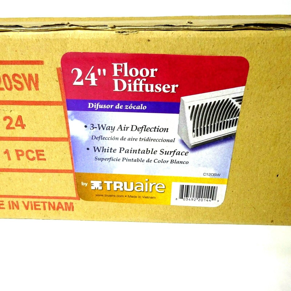 24" Baseboard Floor Diffuser Steel Ventilation System Living Bed Room ...